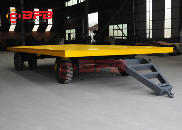 Quality Forklift Towing Flatbed Steel Coil Trailers On Cement Floor for sale