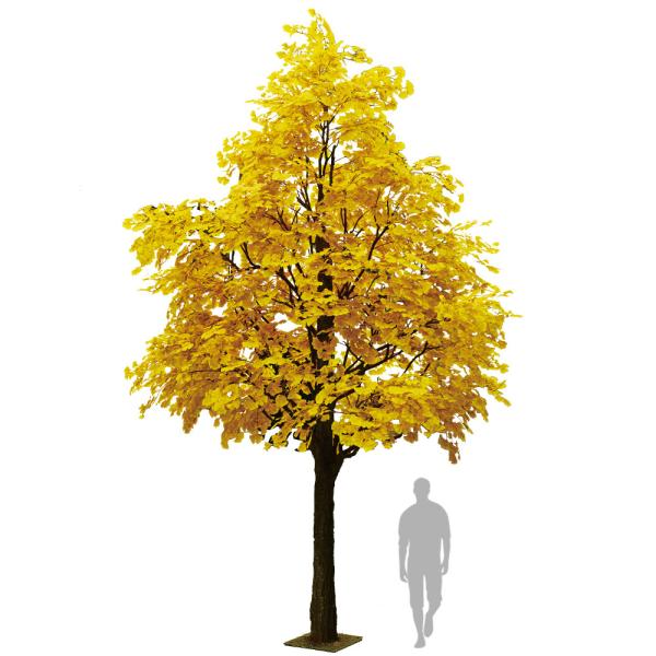 Quality Evergreen Artificial Ginkgo Tree Natural Color Outdoor Anti UV Plants for sale