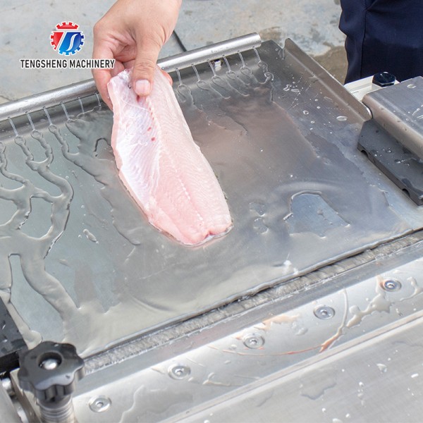Quality 0.75kw Commercial Fish Salmon Peeling Machine Kitchen Processing Equipment for sale
