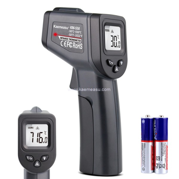 Quality Kaemeasu 550℃ High Precision Thermo Temp Gun  Infrared For Oil / Ice / Melting Pot / BBQ for sale