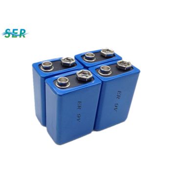 Quality ER9V 1200mAh 9V Lithium Battery , Li SOCl2 Rechargeable 9 Volt Lithium Ion for sale