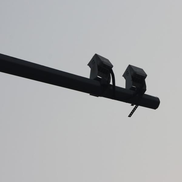 Quality 6.8M Galvanized Outdoor Security Camera Pole , Q235 3m CCTV Pole for sale