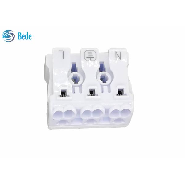 Quality 3 Pole Push Wire Connector Quick Terminal Block Suitable For Joining Solid Or for sale