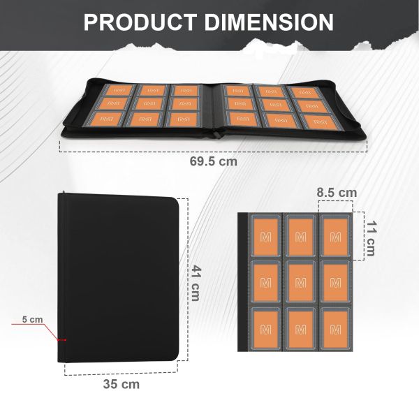 Quality Wholesale 9 Pockets Top Loader Binder Large Capacity PU Leather Photo Card for sale