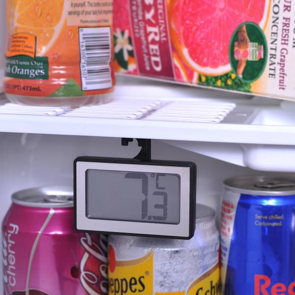 Quality Black Fridge Freezer Alarm Thermometer , Digital Fridge Thermometer -22℉ - 122℉ for sale