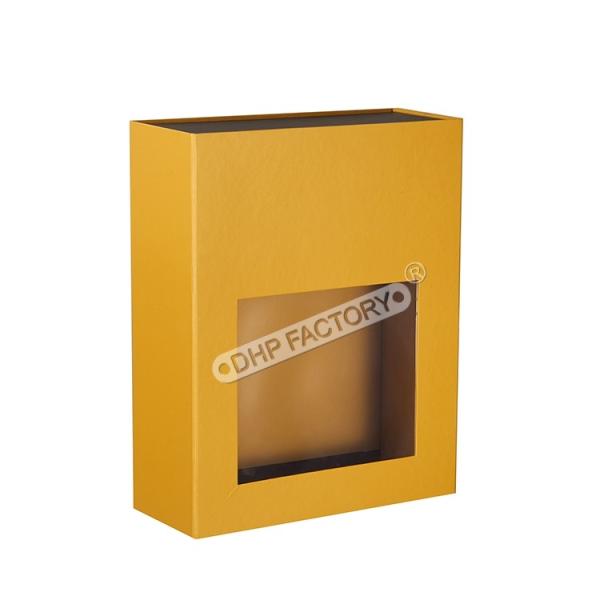 Quality Yellow Printed Magnetic Flap Gift Box Personalised Magnetic Box With Clear for sale