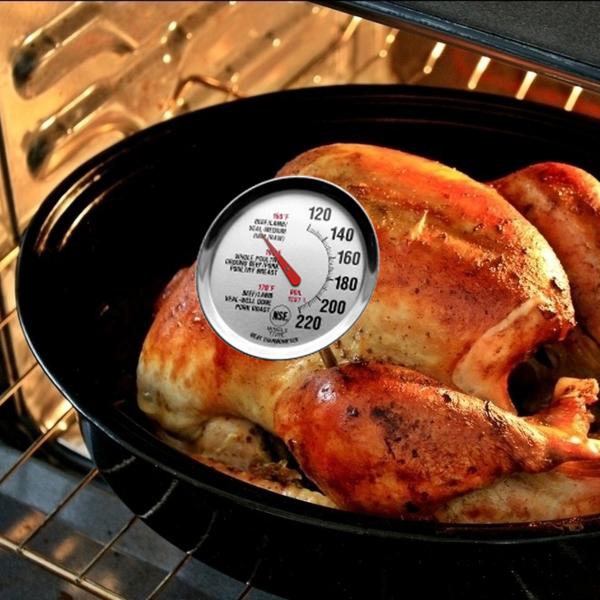 Quality Silver 2.4" Dial Bimetal NSF Oven Safe Meat Thermometer for sale