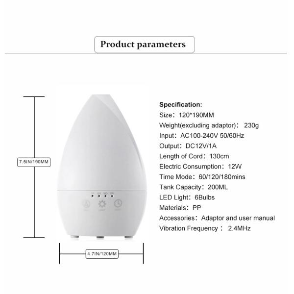 Quality Portable Small Humidifier 200ml Home Ultrasonic Air Humidifier for sale