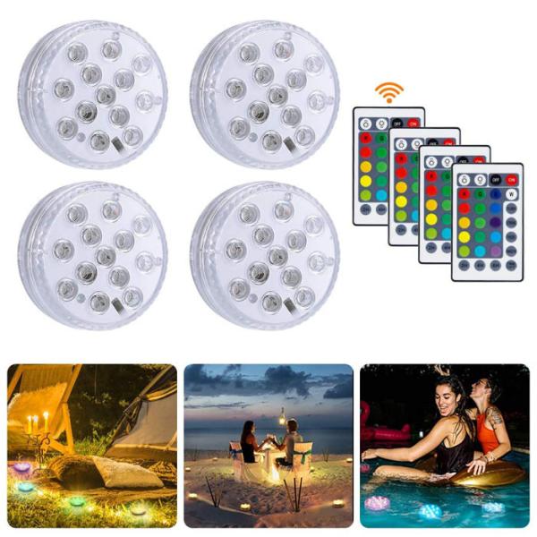Quality Color Changing Remote Control Submersible LED Lights With Magnet Suction Cups for sale