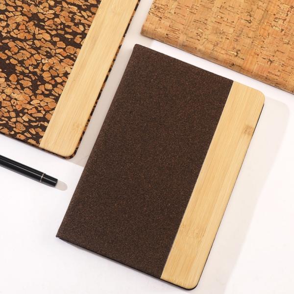 Quality Creative Gift A5 Eco-friendly Coffee Grounds Cork Bamboo Splicing Cover Notebook for sale