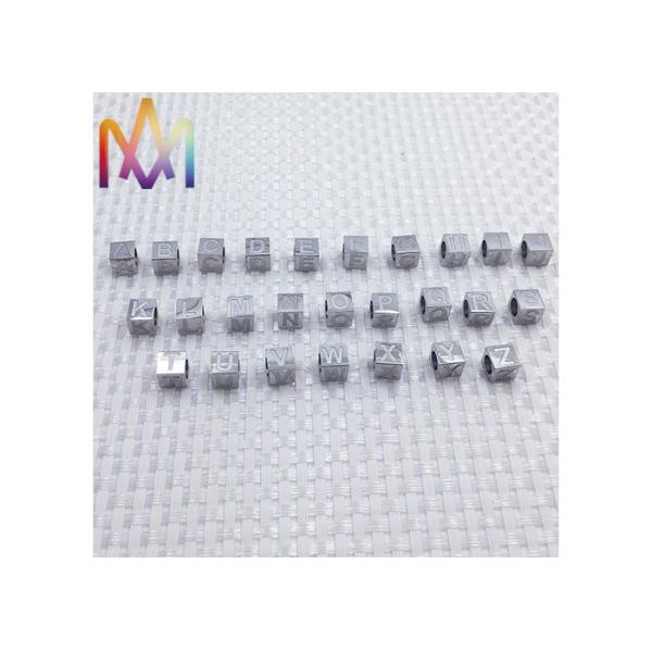 Quality SS Three Dimensional Perforation A - Z Alphabet Jewelry Charms for sale