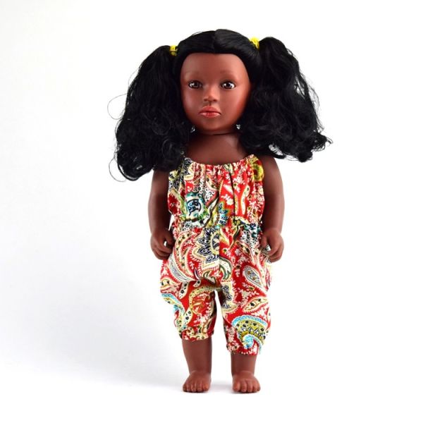 Quality African Black Doll 35cm Vinyl Dolls customizable gift box For Kids for sale