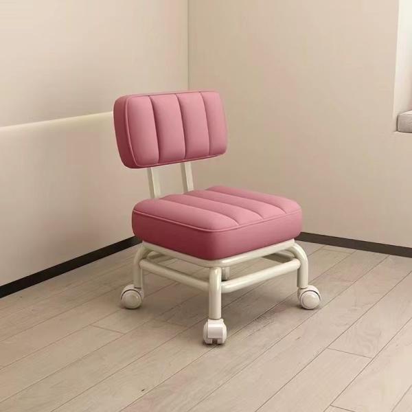 Quality Compact Square Stool With Wheels And Backrest Support Low Rolling Stool for sale