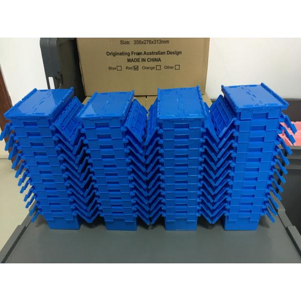 Quality Small Size 120*80*60 mm Plastic Stack Nest Tote Boxes Attached Lids for sale