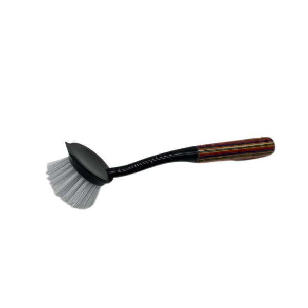 Quality Household kitchen brush plastic cleaning brush wood with wooden handle for sale