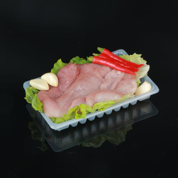 Quality Supermarket Rectangle Roast Chicken Pork Meat Packaging Tray PP Disposable for sale