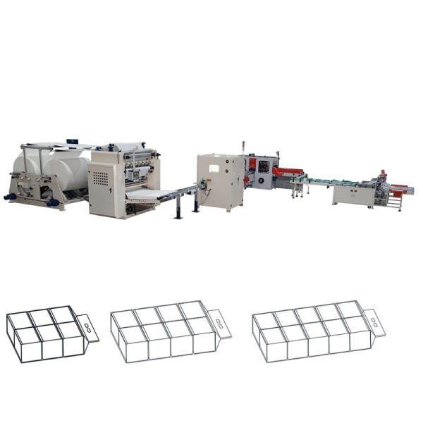 Quality China 6 lines soft drawing V interfold facial tissue paper manufacture machine production line factory for sale