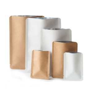 Quality Aluminium Foil Lined Waterproof Kraft Paper 3 Side Seal Bag Customized for sale