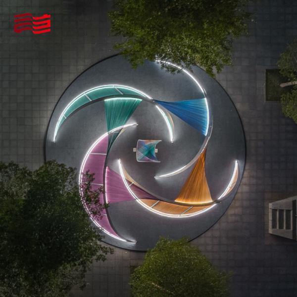 Quality Artistic Installation Theme Stainless Steel Revolving Structure Interactive for sale