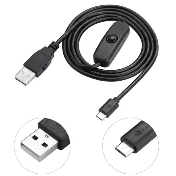 Quality OEM ODM Micro USB Cable , USB Charging Cord 3.3ft With ON OFF Switch for sale