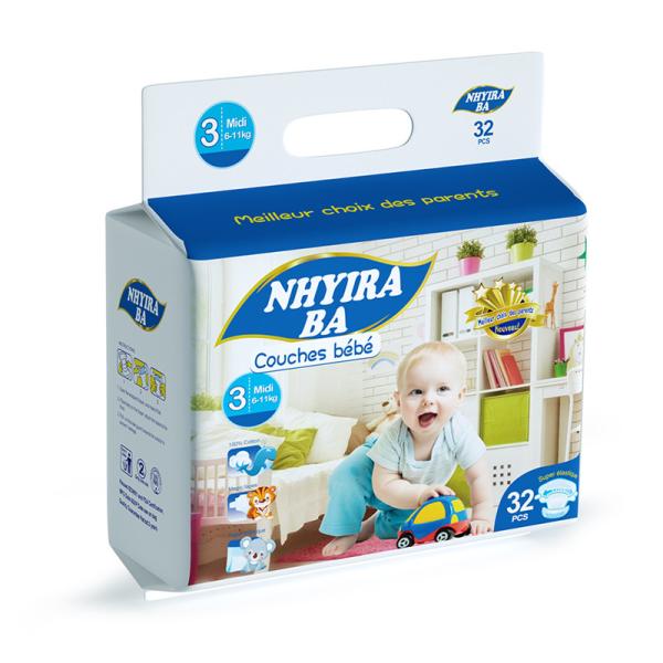 Quality Printed Disposable Baby Diaper Nappies Soft Breathable TUV / ISO Approved for sale