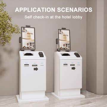 Quality 21.5 Inch Touch Display Hotel Self-service Check In Kiosk With Roomkey Dispenser for sale