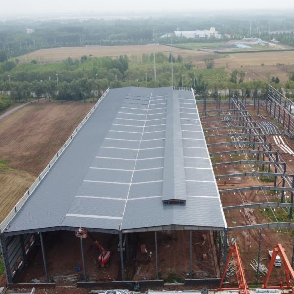 Quality Prefab Steel Workshop Structure with Skillion Roof PU Panels for sale