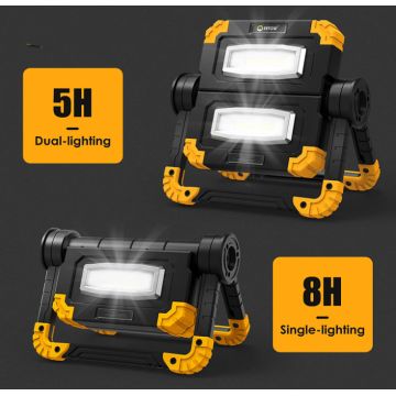 Quality Rechargeable Portable LED Work Light 2 COB 2000Lumens 360 Degree Rotation for sale