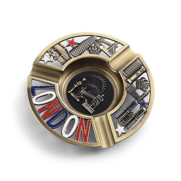 Quality Customized Rohs 118mm Round Metal Ashtray / Portable Cigarette Ashtray for sale