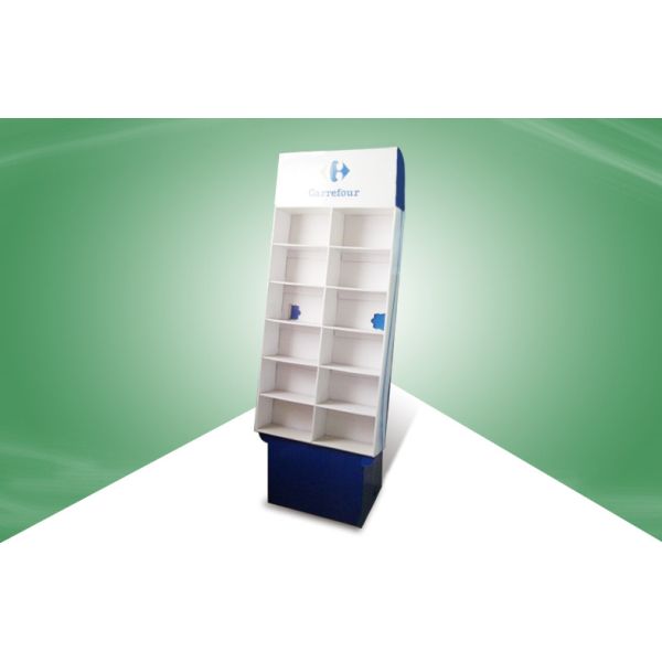 Quality Customized Retail Pop Cardboard Display Shelf / Paper Floor Display For Food for sale
