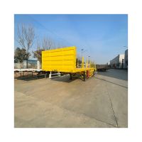 Quality 13750*2550*3850mm Steel 3 Axle 40Ton 60T 28Ton Land Gear Container Flatbed Semi for sale