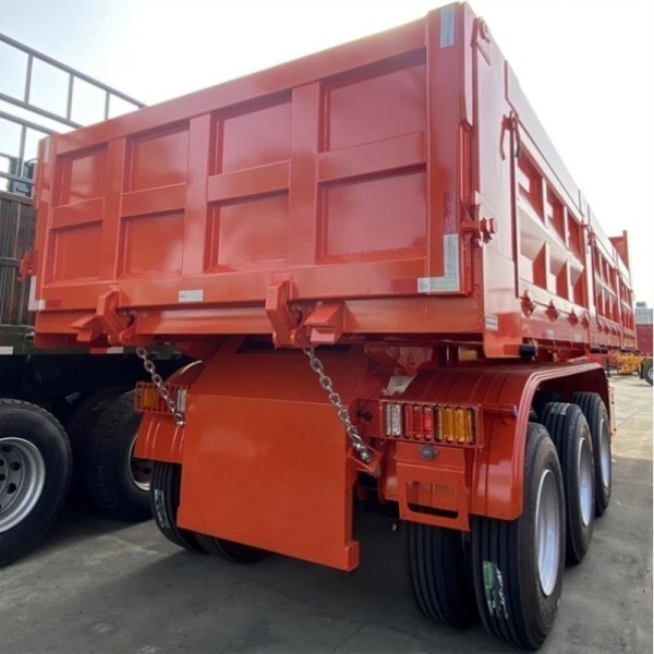 Quality Dump Semi Trailer with Steel Suspension System Rectangle Shaped End Rear Tipper for sale