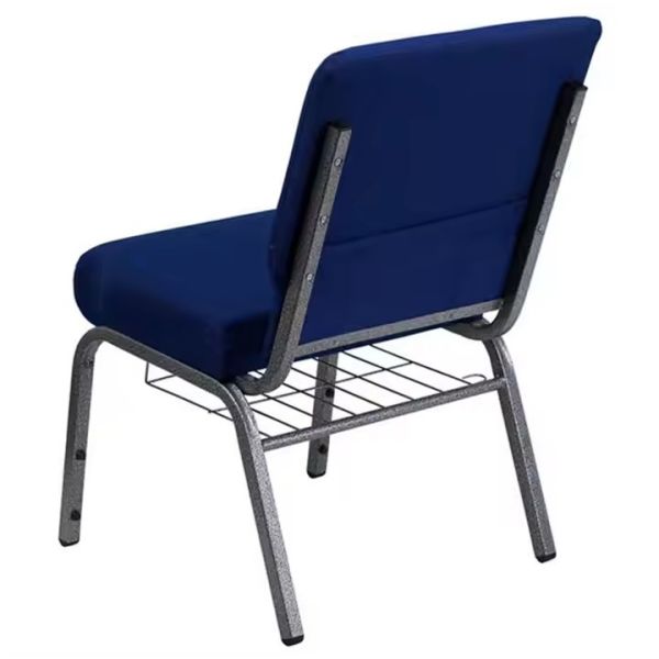 Quality Navy Blue Church Chairs Fabric Stacking Church Chairs Modern Design for sale