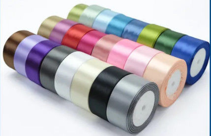 Quality Gift Packaging Custom Satin Ribbon Double Face / Single Face 100% Polyester for sale