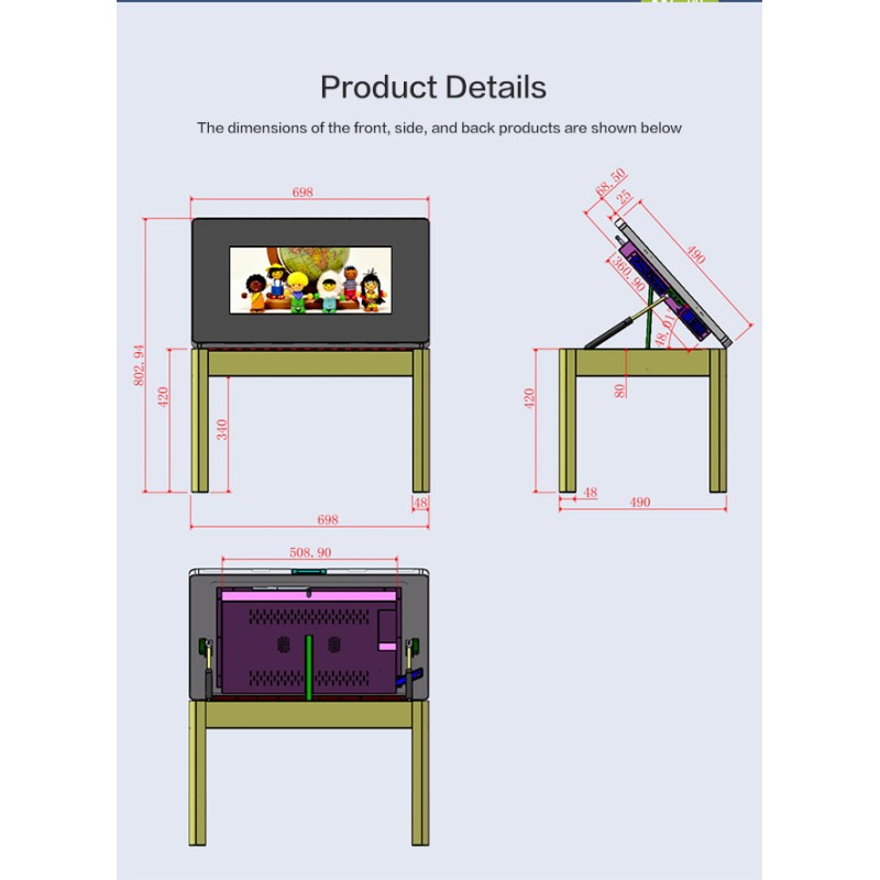 43'' Multitouch Coffee Table With Android / Windows System Interactive Table Screen Indoor