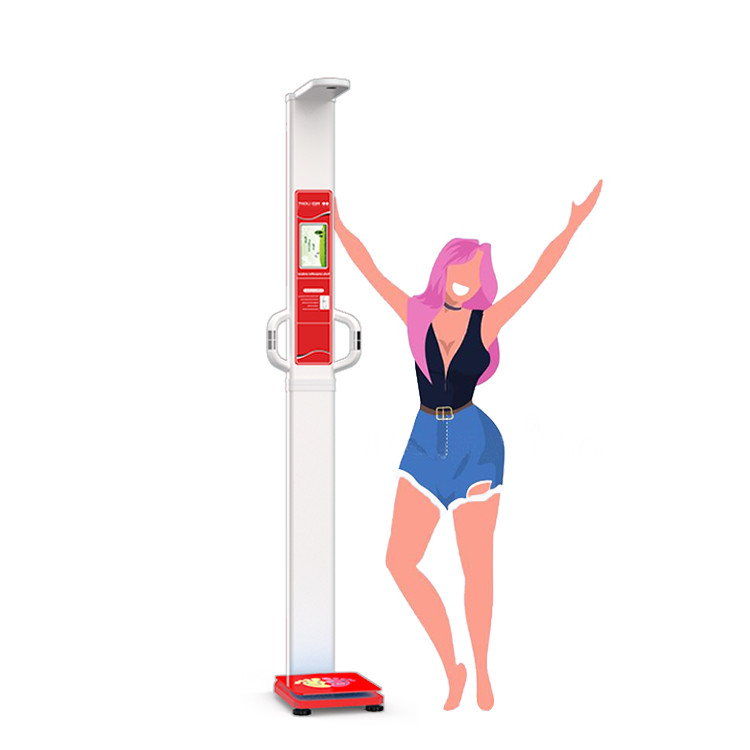 Quality AC100-220V Coin Operated Folding Height Weight BMI Scale Machine with Body Fat for sale