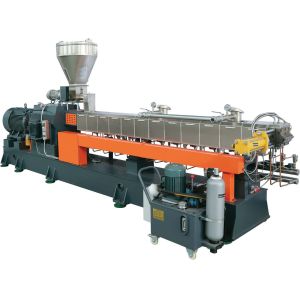 Quality 3-5 Barrel Cooling Zones Twin Screw Extruder with 800-1500kg/H Capacity and One for sale
