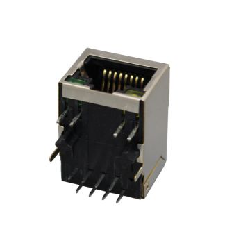 Quality PCB Network RJ45 Modular Jack With Filter , LED Tab Down Side Entry HR911103A for sale