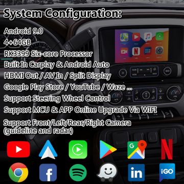 Quality 4+64GB Android Carplay Multimedia Interface for Chevrolet Silverado Camaro with for sale