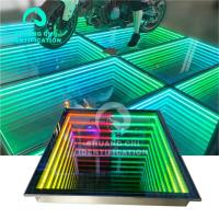 Quality Luxury Indoor Led Full Color Led Video Mirror Stage Light up Dancing Floor Tiles 10 Glass DC 12V IP67 for sale
