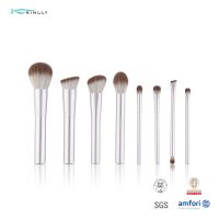Quality 8pcs OEM ODM Travel Makeup Brush Set White Aluminium Handle for sale