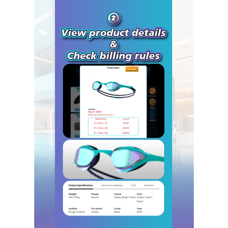 Customers can check the product detail on the screen