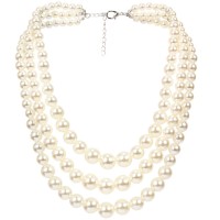 Quality Women Fashion Statement Layered Pearl Necklace for sale