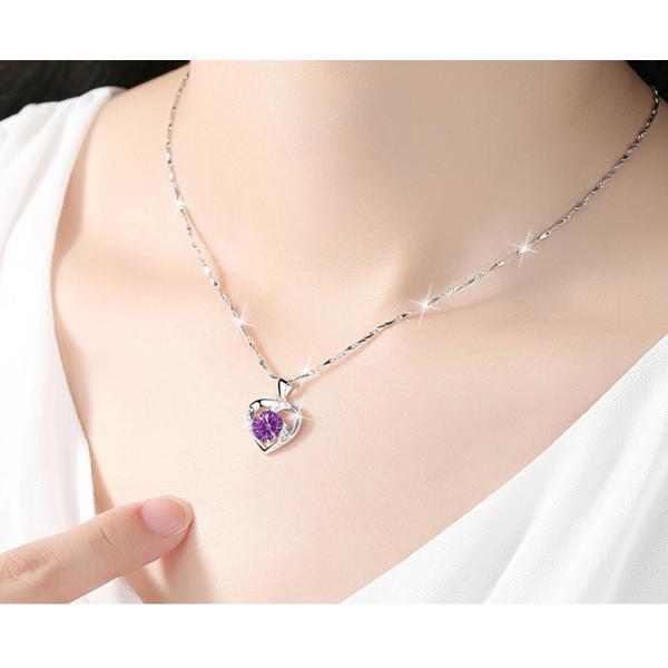 Quality 5A CZ Sterling Silver Heart Pendant Necklace for sale