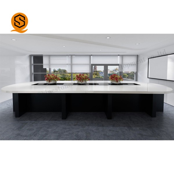 Quality Antibacterial Solid Surface Conference Table Oval Meeting Room Table for sale