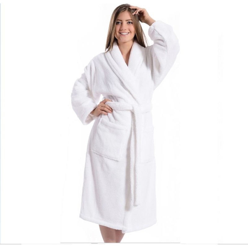 Custom Soft 100% Cotton Luxury Terry Velour Hotel Robes Bathrobe