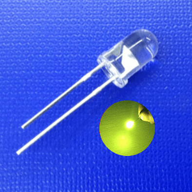 Quality 5mm LED Diode 585-595nm Yellow Color 10000mcd Clear Round Lens With Flange For Illumination for sale