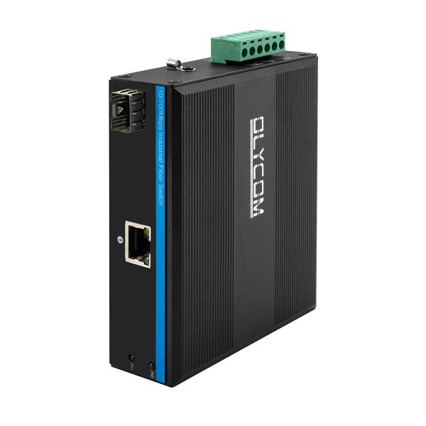 Quality DC48V DIN PoE Media Converter 100M SFP Fiber Fast Ethernet Unmanaged IEEE802.3Af for sale