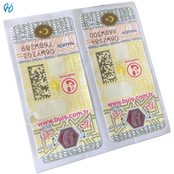 Quality Offset Printing Holographic Security Stickers Glossy/Matt Surface Permanent for sale