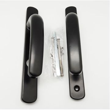 Quality Bend Shape PVD Door Window Handles Zinc alloy material Black Color With Pipe for sale